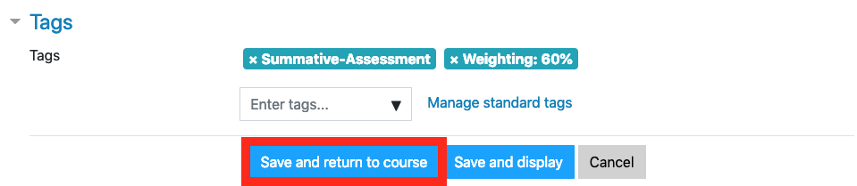 Setting up the module template – UoP Baseline